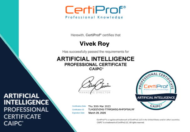 Certificado Profissional de Inteligência Artificial - CAIPC® | CertiProf - Brasil